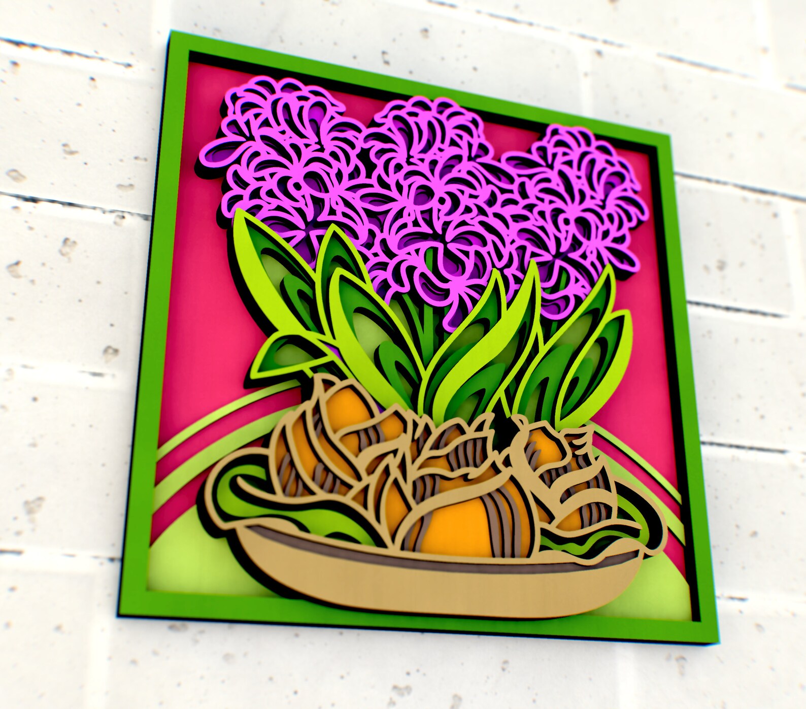 Hyacinth Flowers 3D Svg Mandala Files, Multilayer Panel for Laser ...