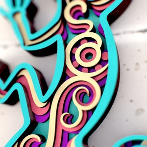Lizard 3D Layered Cricut or Laser Cut File for Magnet or Souvenir, Wood ...
