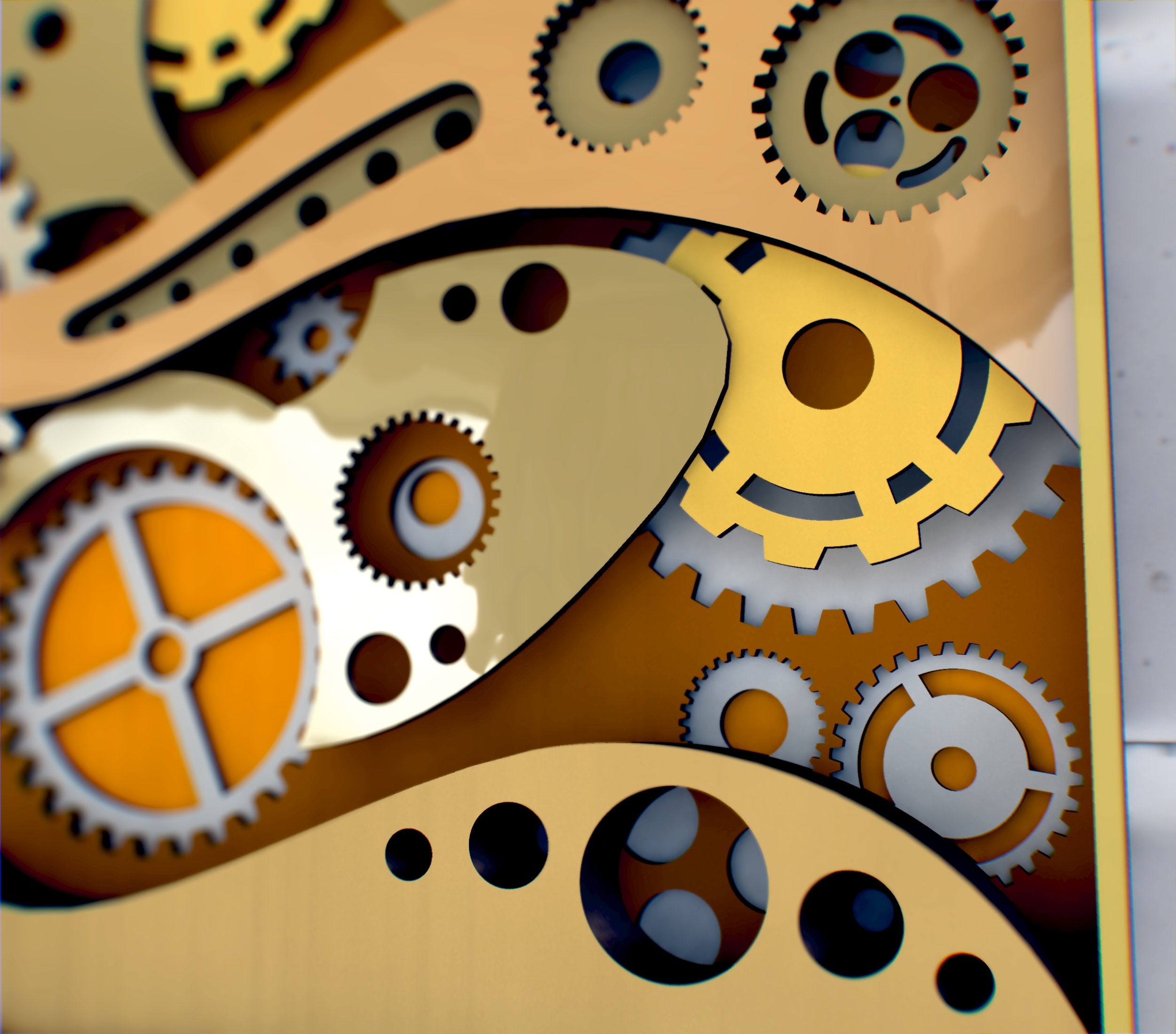 Steampunk Mechanics 3D Mandala Svg, Steampunk Style Multilayer Panel ...