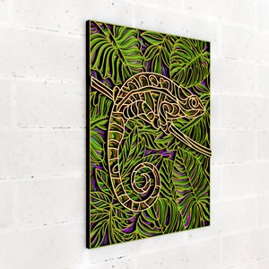 Chameleon 3D Zentangle Svg Files, Multilayer Panel for Laser Cutting ...