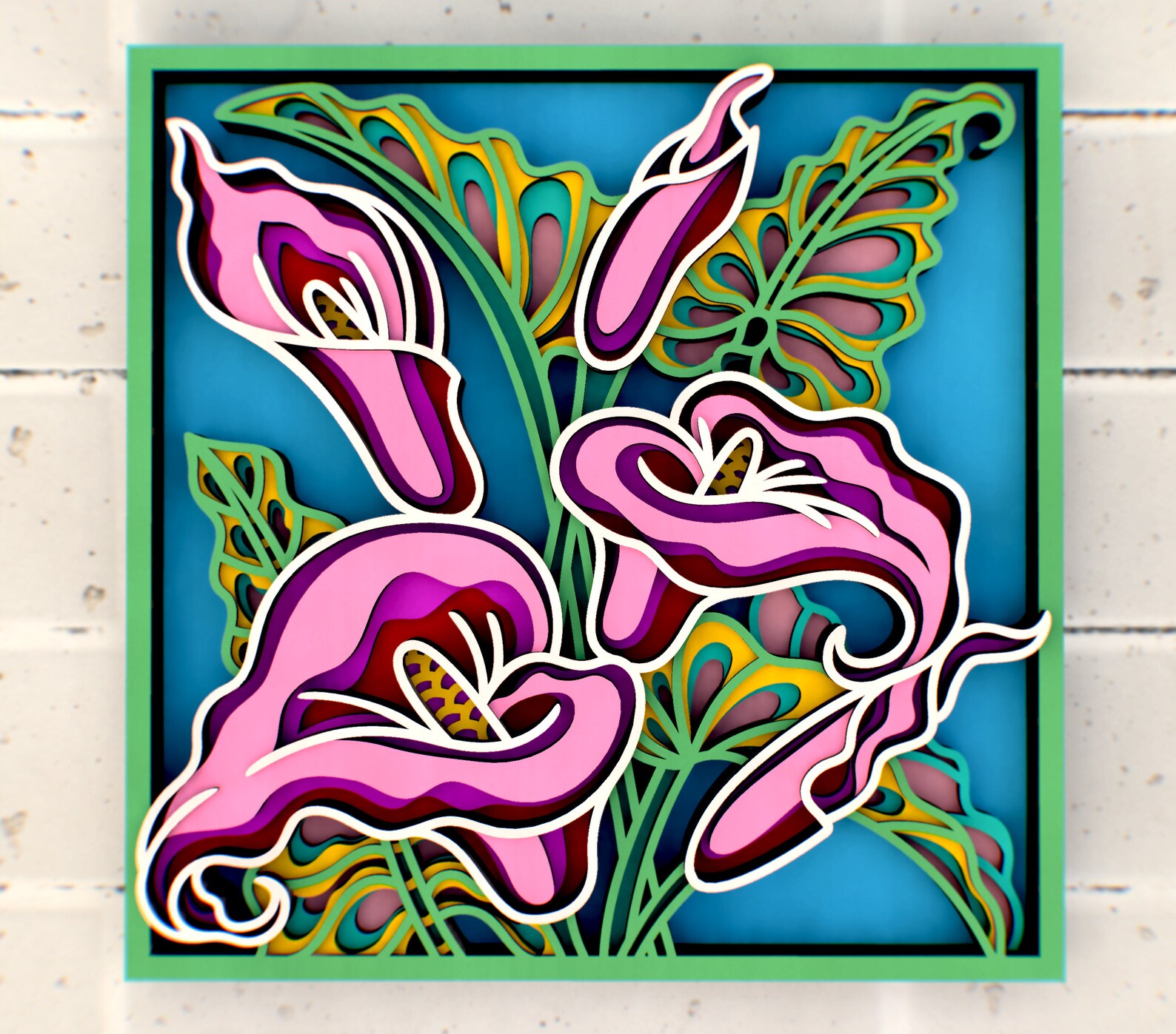 Calla Flowers 3D SVG Mandala Files for Cricut Silhouette or Laser ...