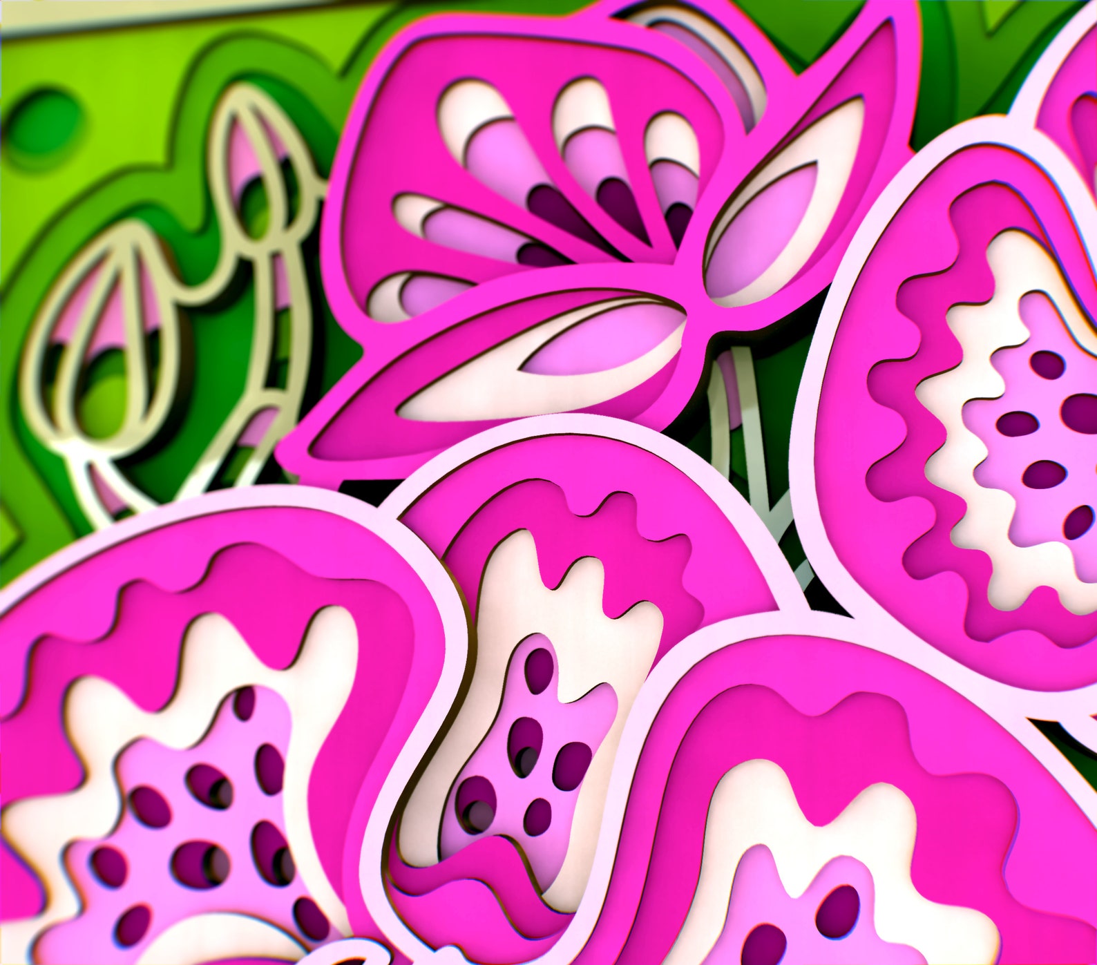 Orchid 3D Zentangle Svg Multilayer Papercraft Files for - Etsy