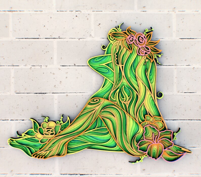 Spring Girl Zentangle Svg File Multilayer Panel for Laser - Etsy