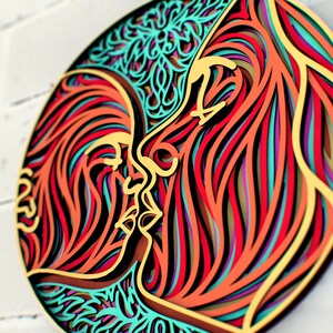 Mom With Baby Mandala Svg, Multilayer Panel for Laser Cutting, Layered ...