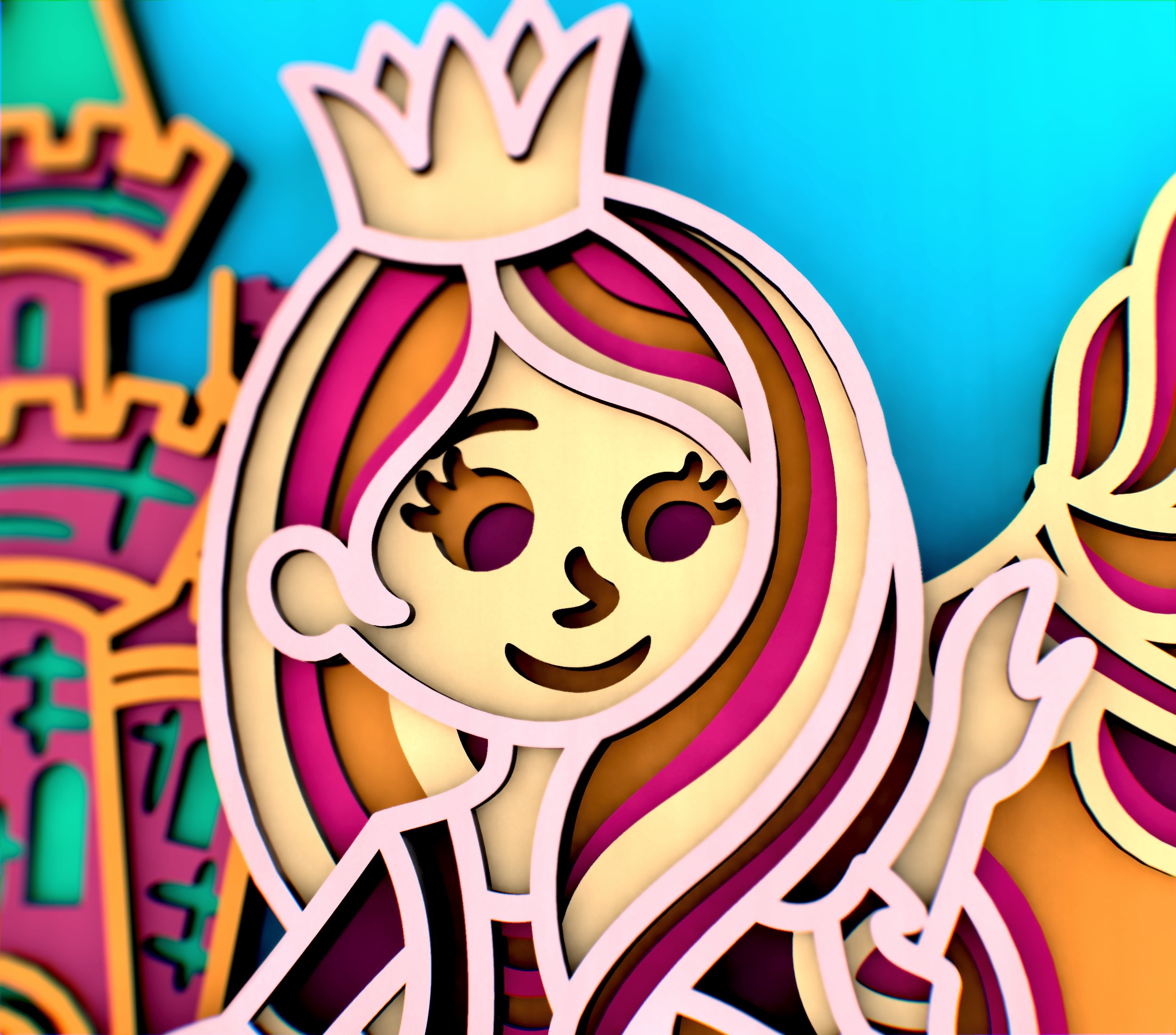 Goldilocks Princess With Horse 3D Svg Mandala Files for Cricut or Laser ...