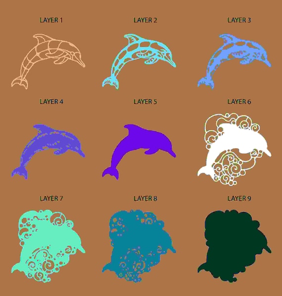 3D Dolphin cut files dxf Dxf ai Dwg Svg dwg Digital Files svg eps Kids ...