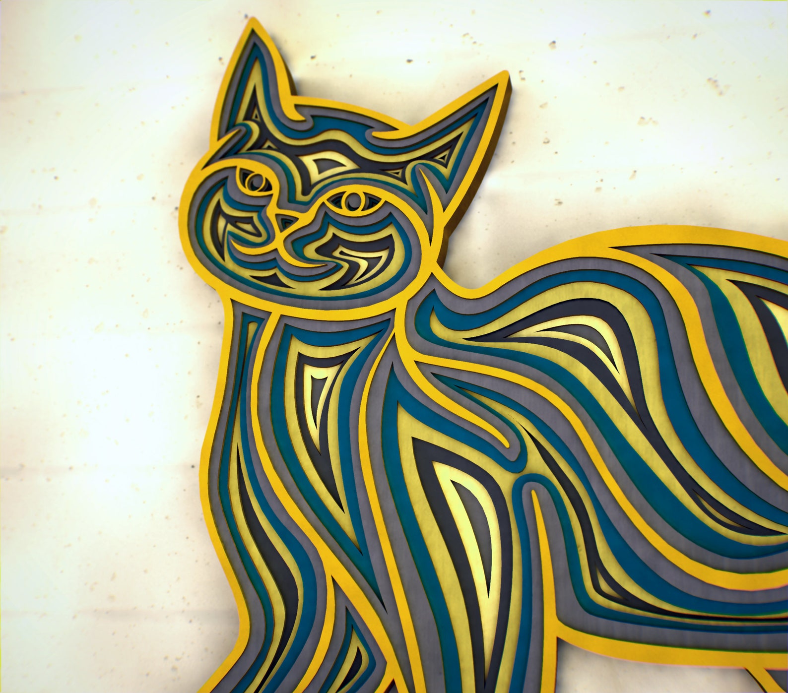 3D Cat Zentangle SVG 3D Multilayer Panel SVG Files for - Etsy