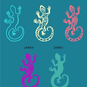 Lizard 3D Layered Cricut or Laser Cut File for Magnet or Souvenir, Wood ...