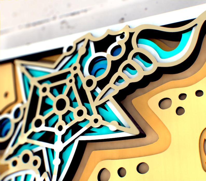 Footprints in the Sand 3D Svg Mandala Files Multilayer Panel - Etsy