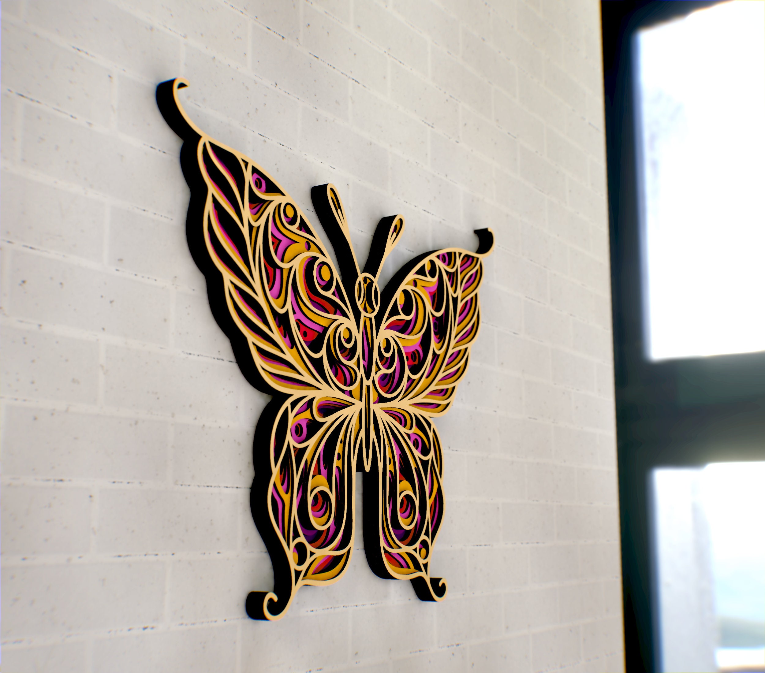 3D Butterfly Zentangle Set SVG — 3D Multilayer Panel, SVG Files for ...