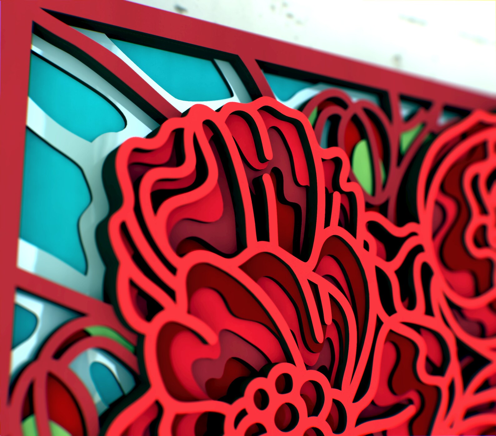 Bouquet of Poppies 3D Mandala Svg Multilayer Panel for Laser - Etsy