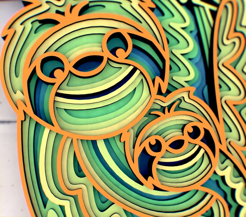 Sloths Mom and Child Svg Multilayer Panel for Laser Cutting | Etsy