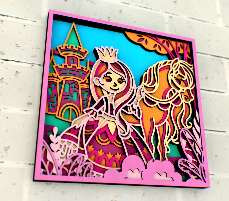 Goldilocks Princess With Horse 3D Svg Mandala Files for Cricut or Laser ...