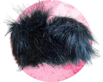 Black Fluff Ball - Etsy