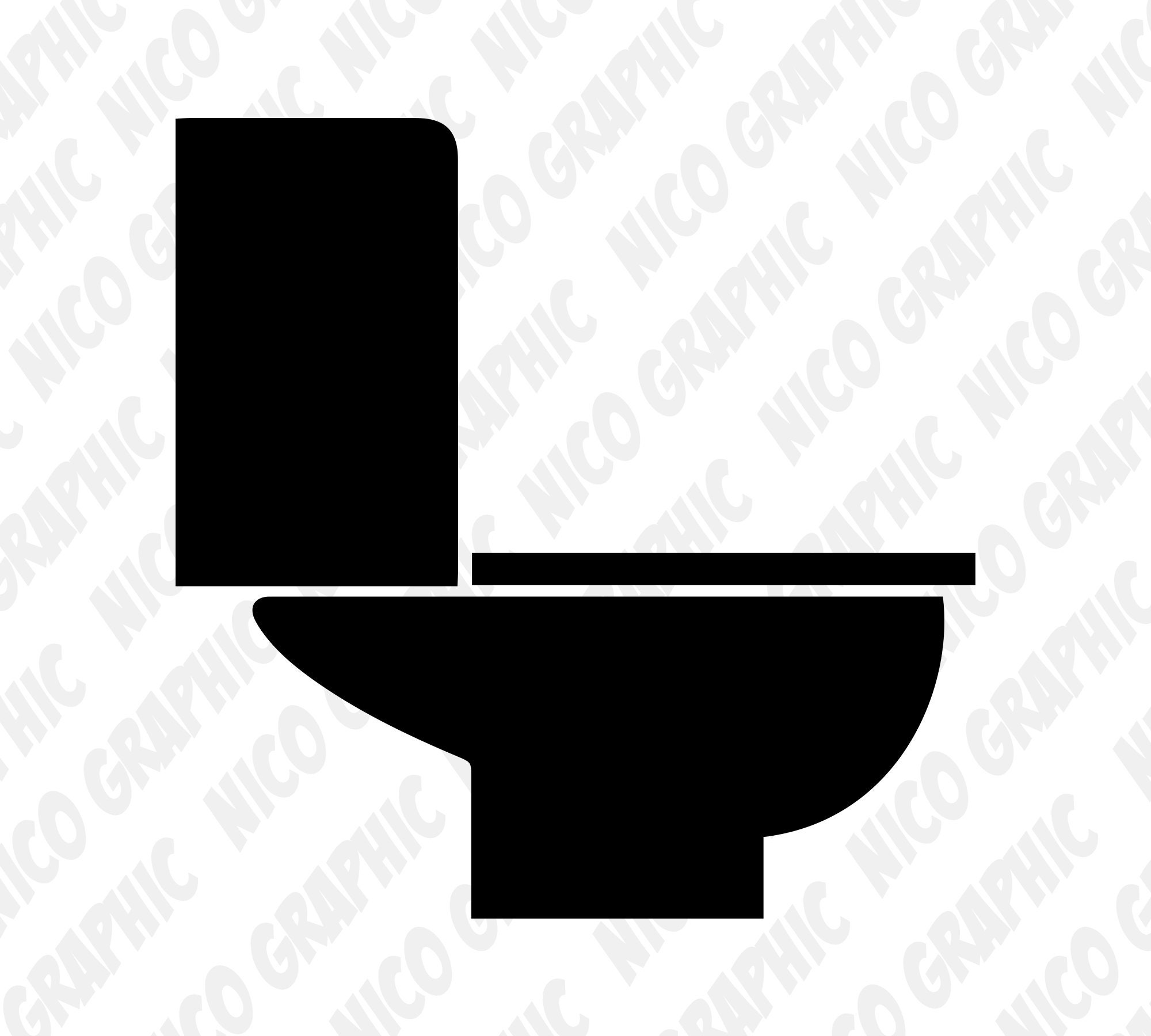 Toilet SVG - Cut Files - Clipart - Svg Png Pdf Dxf Eps - Digital ...