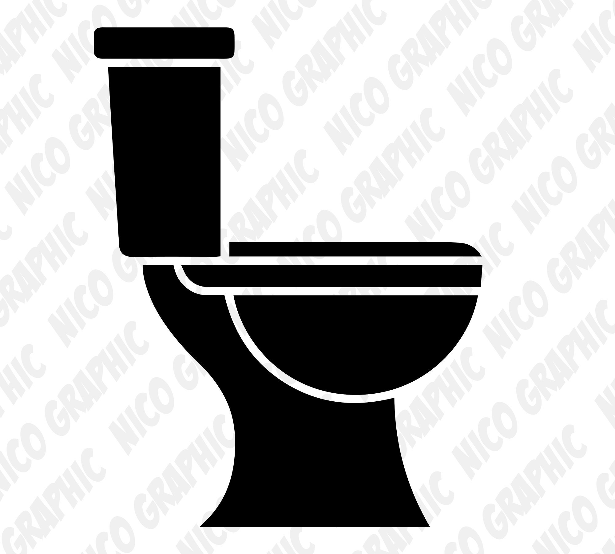 Toilet SVG - Cut Files - Clipart - Svg Png Pdf Dxf Eps - Digital ...