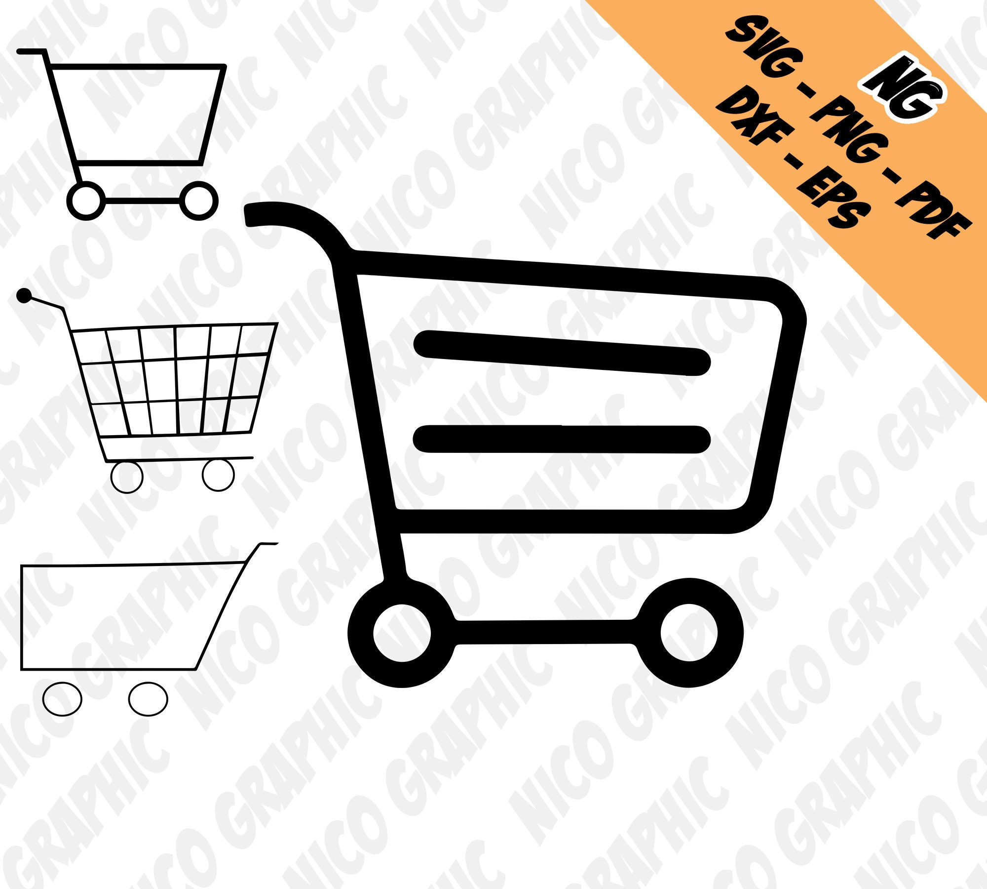 Shopping Cart SVG Cut Files Clipart Svg Png Pdf Dxf Eps - Etsy