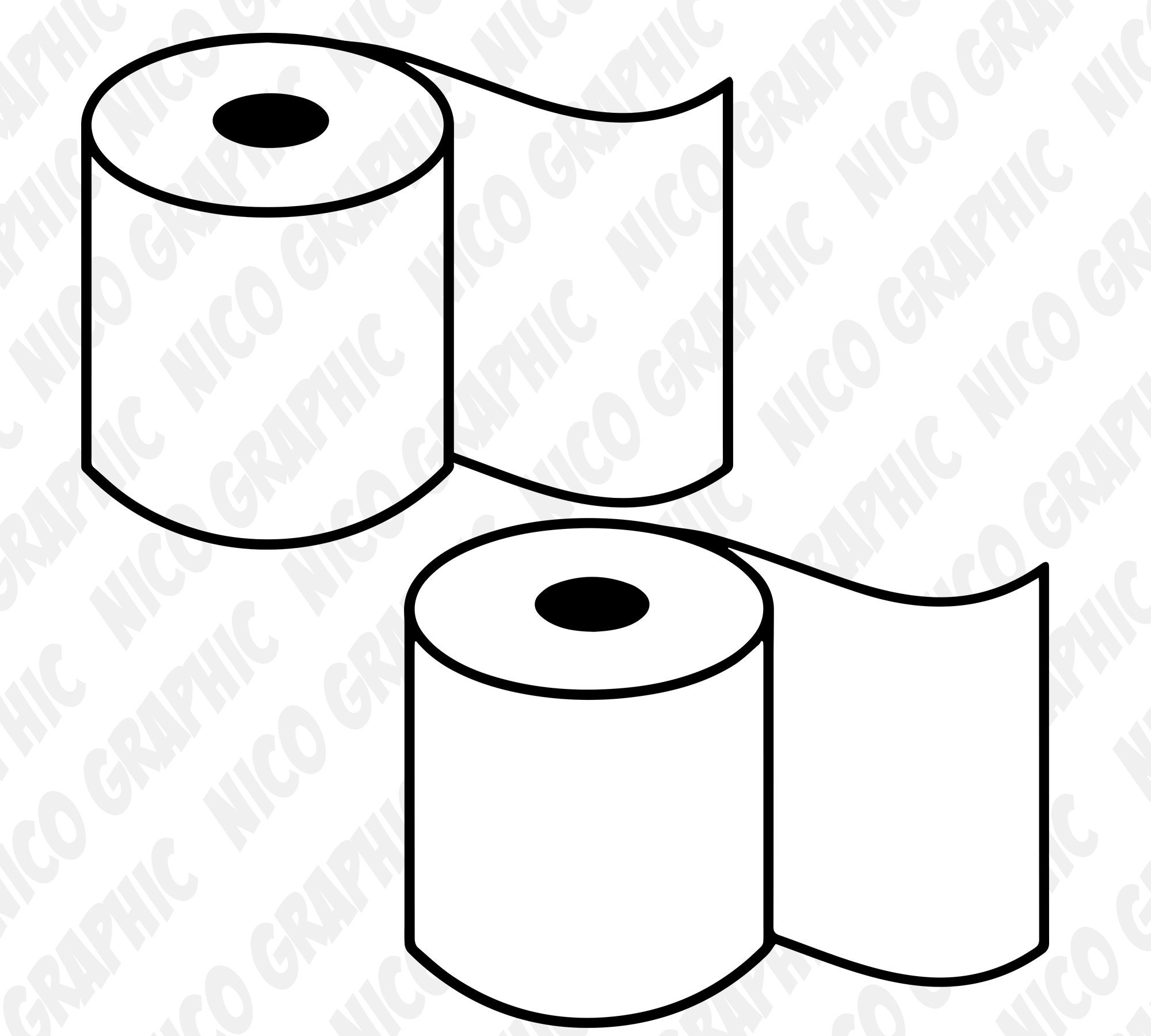 Toilet Paper SVG - Cut Files - Clipart - Svg Png Pdf Dxf Eps - Digital ...