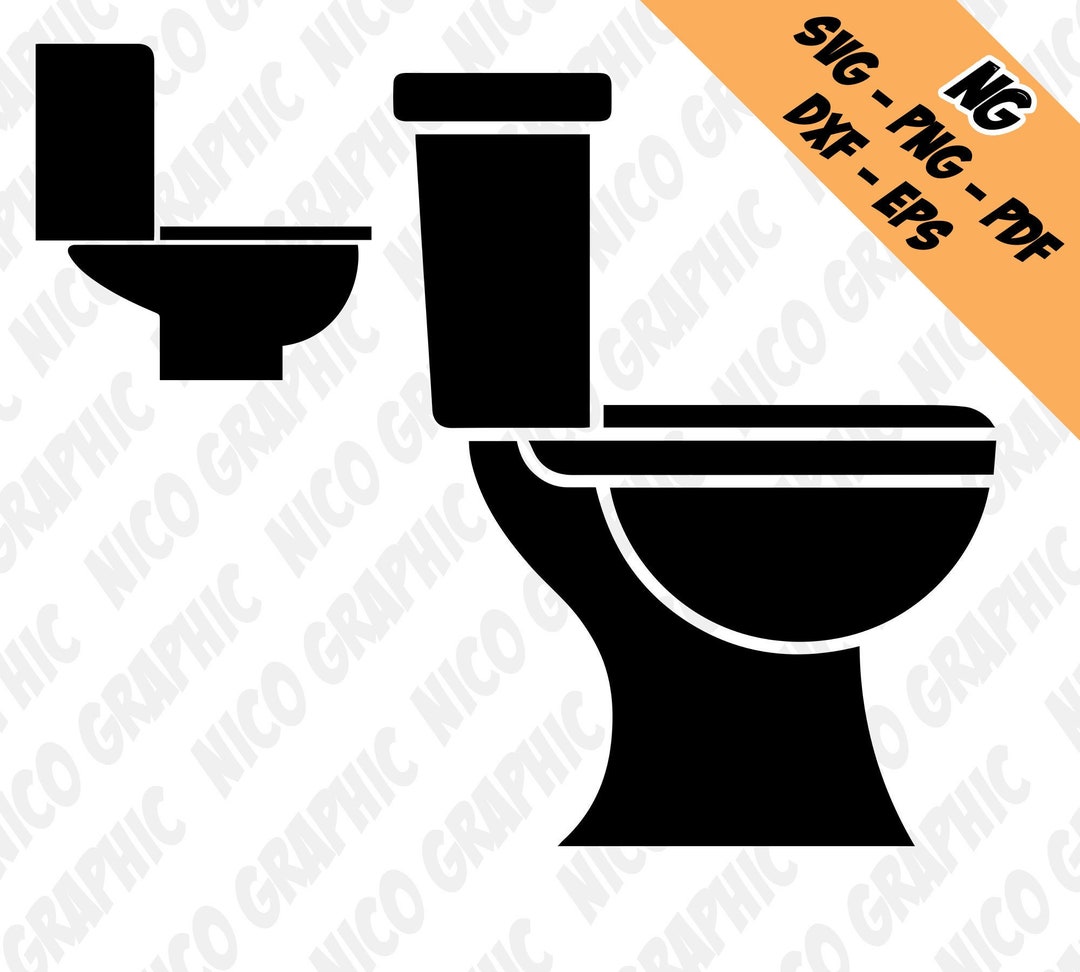 Toilet SVG - Cut Files - Clipart - Svg Png Pdf Dxf Eps - Digital ...