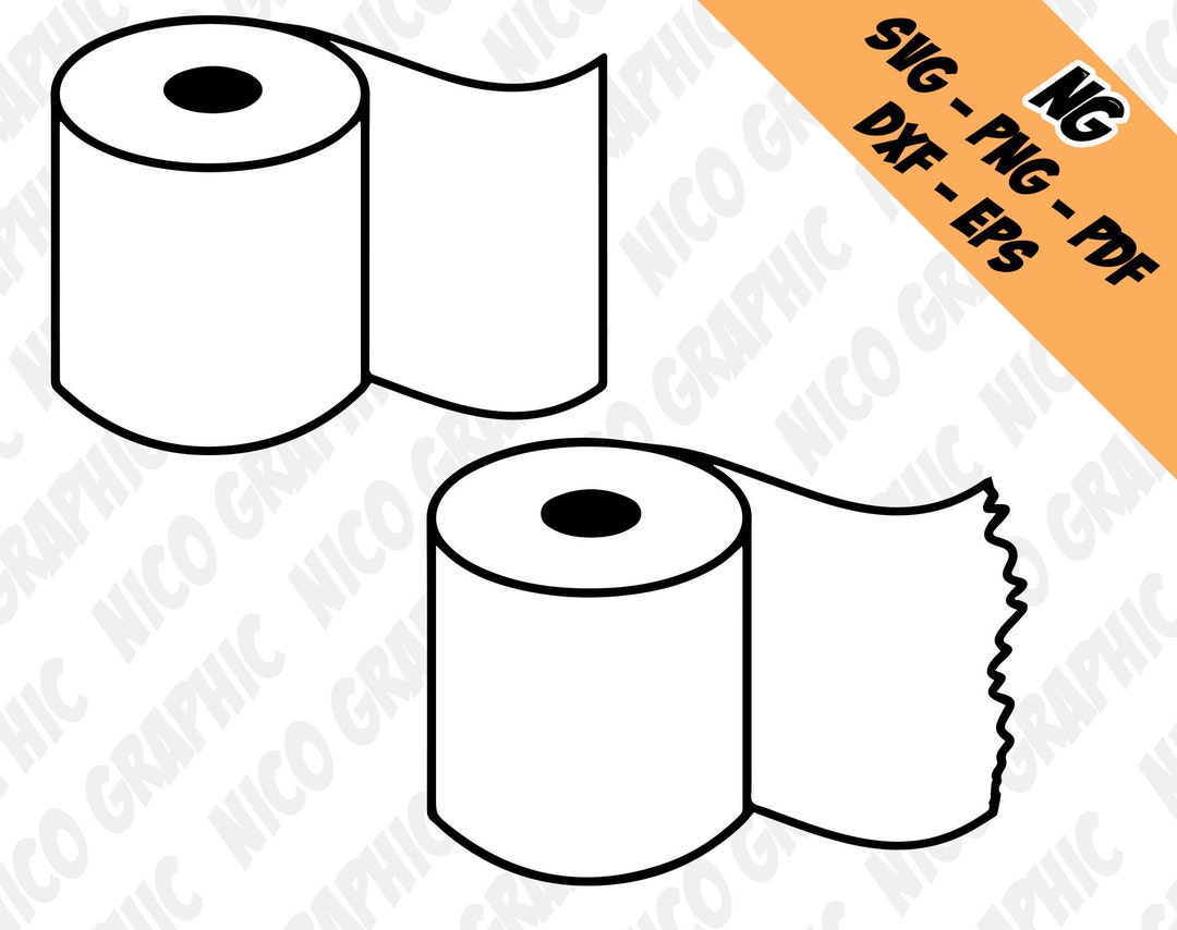 Toilet Paper SVG - Cut Files - Clipart - Svg Png Pdf Dxf Eps - Digital ...
