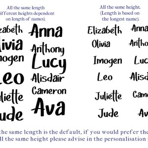 Vinyl Decals *personalised* Names, Items, Gifts, 26 Fonts to Choose ...