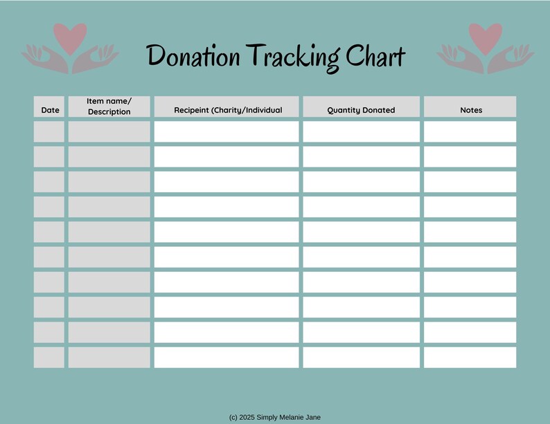 Charitable Crochet Donation Tracker: Printable Planner (PDF) - Etsy