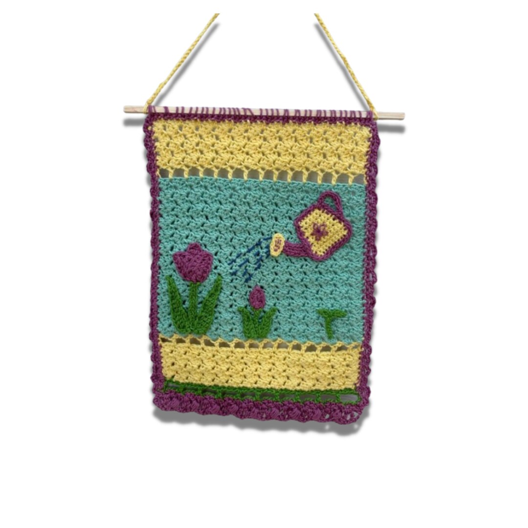 Spring Wall Hanging, Crochet Wall Hanging, Crochet Pattern, Spring ...