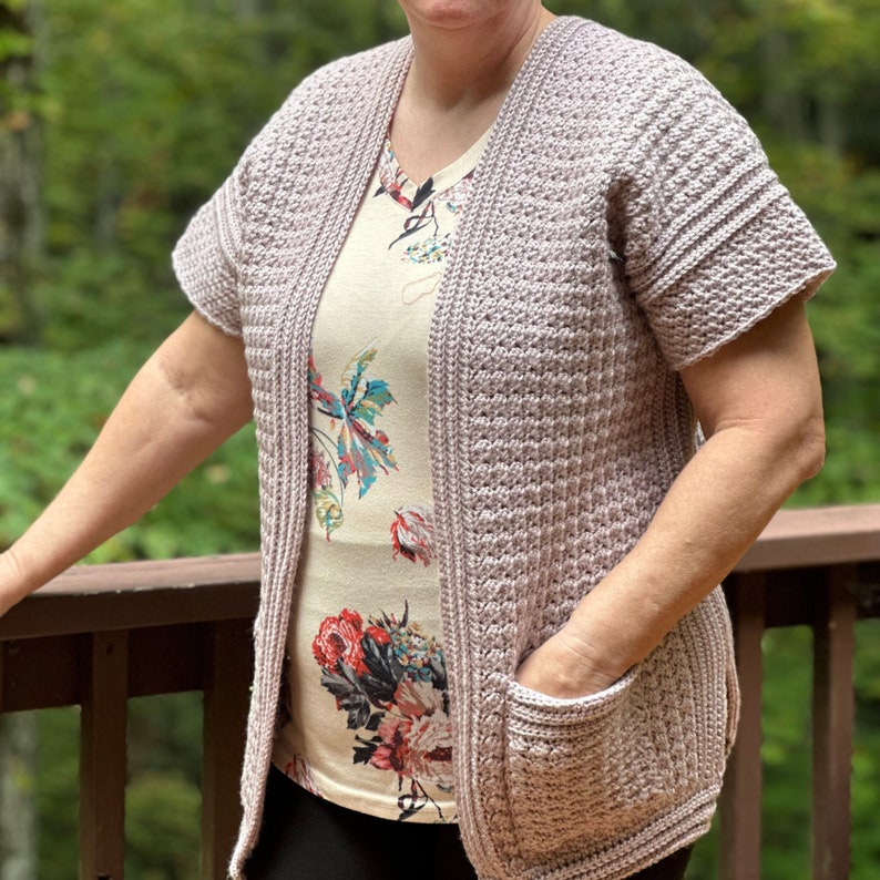 Crochet Pattern, Crochet Cardigan Pattern, Short Sleeve Crochet ...