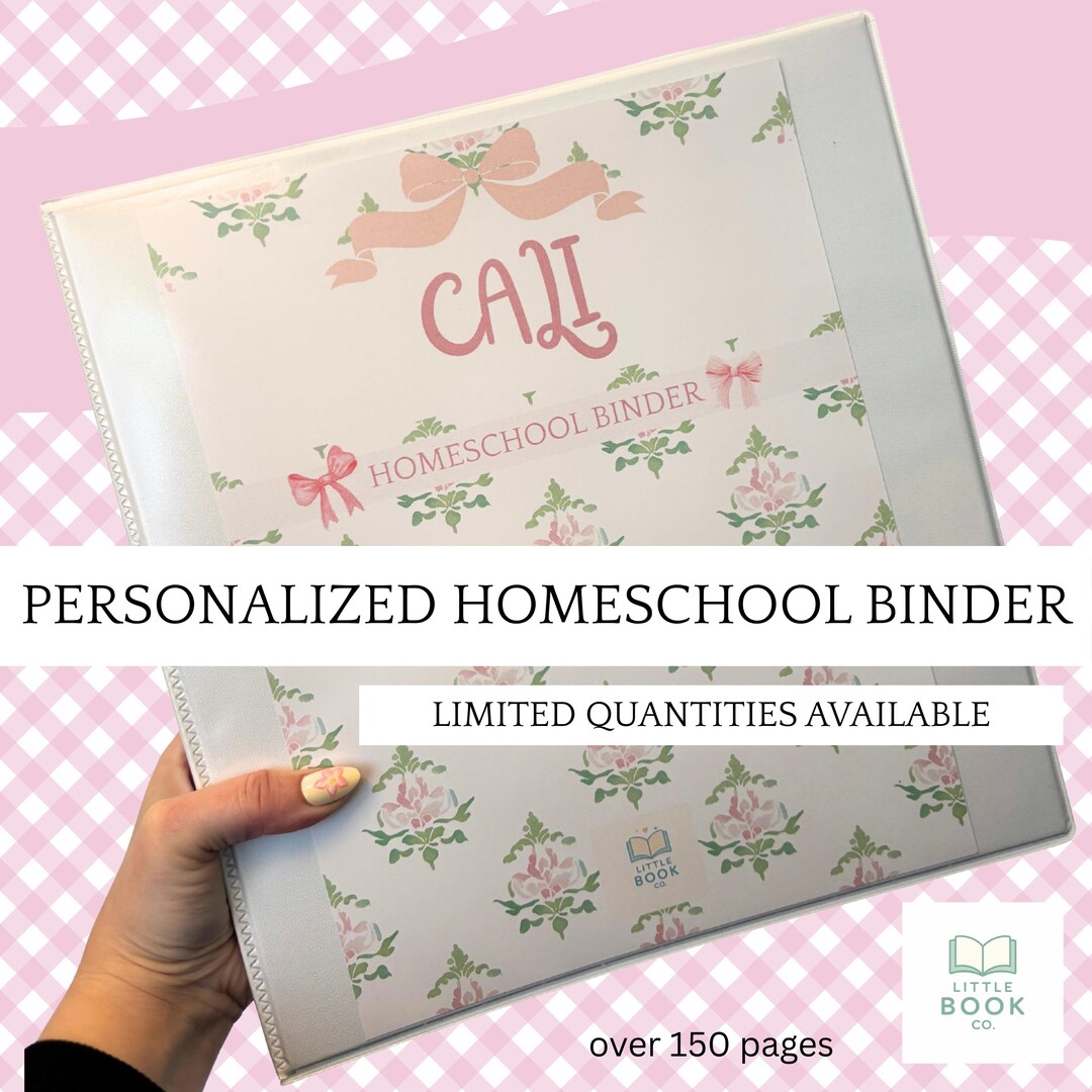 Homeschool Binder Personalized: Blooms & Bows Theme - Etsy