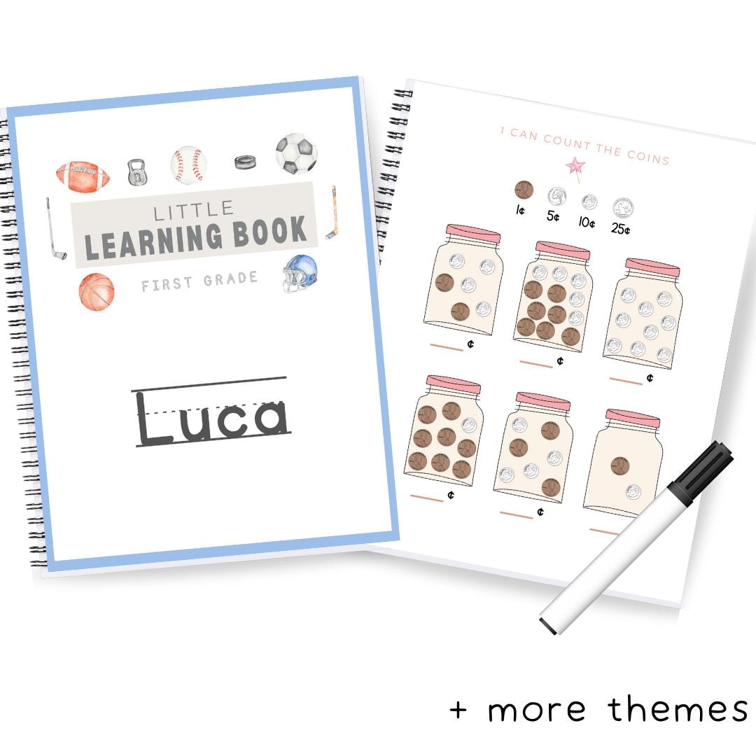 First Grade Personalized Learning Book | Dry-erase Reusable | Feelings ...