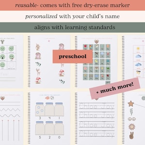 Preschool Personalized Learning Book | Dry-erase Reusable | Feelings ...