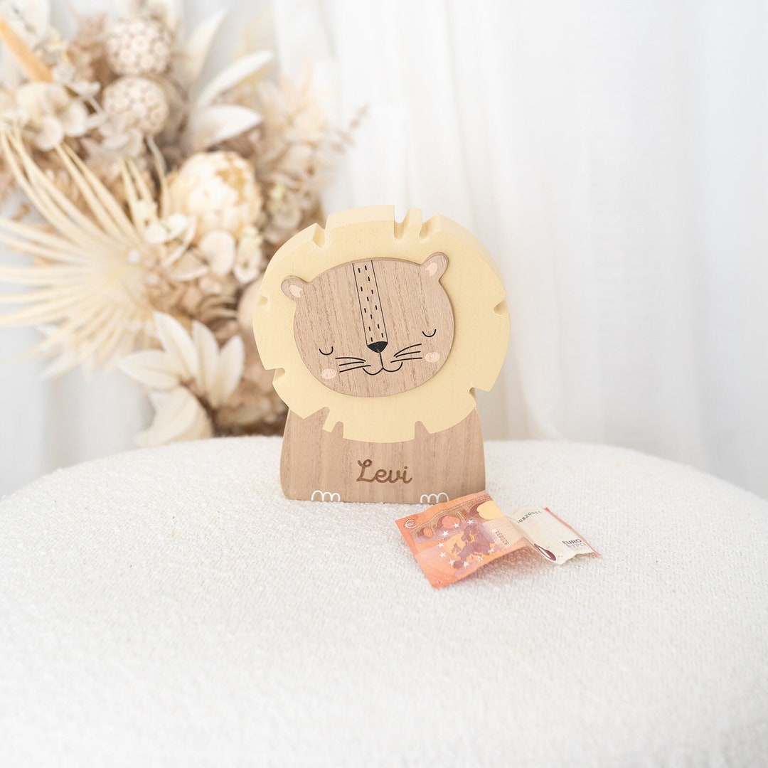 Spardose Löwe, Spardose personalisiert, Spardose Kind, Taufgeschenk für ...