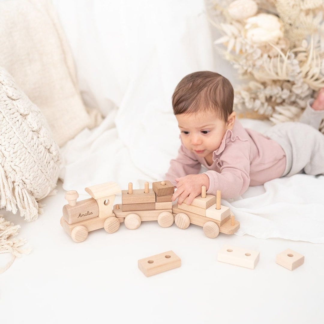 Wooden Train, Wooden Train, Birth Gift Boy, Nursery Boy, Baby Room Boy ...