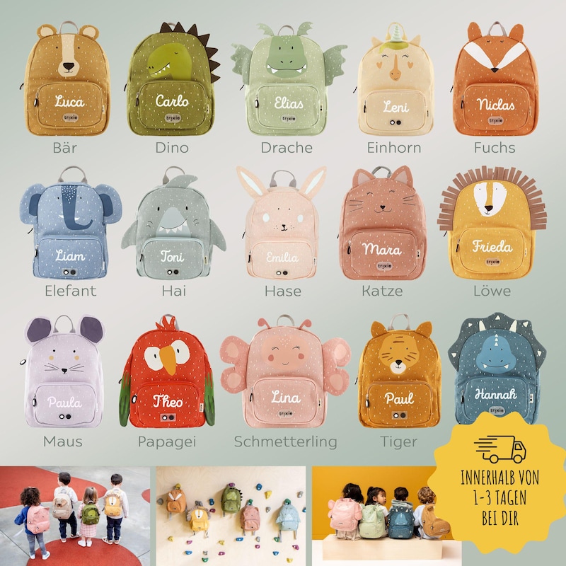 Rolltop rucksack mit namen bestickt - Etsy.de