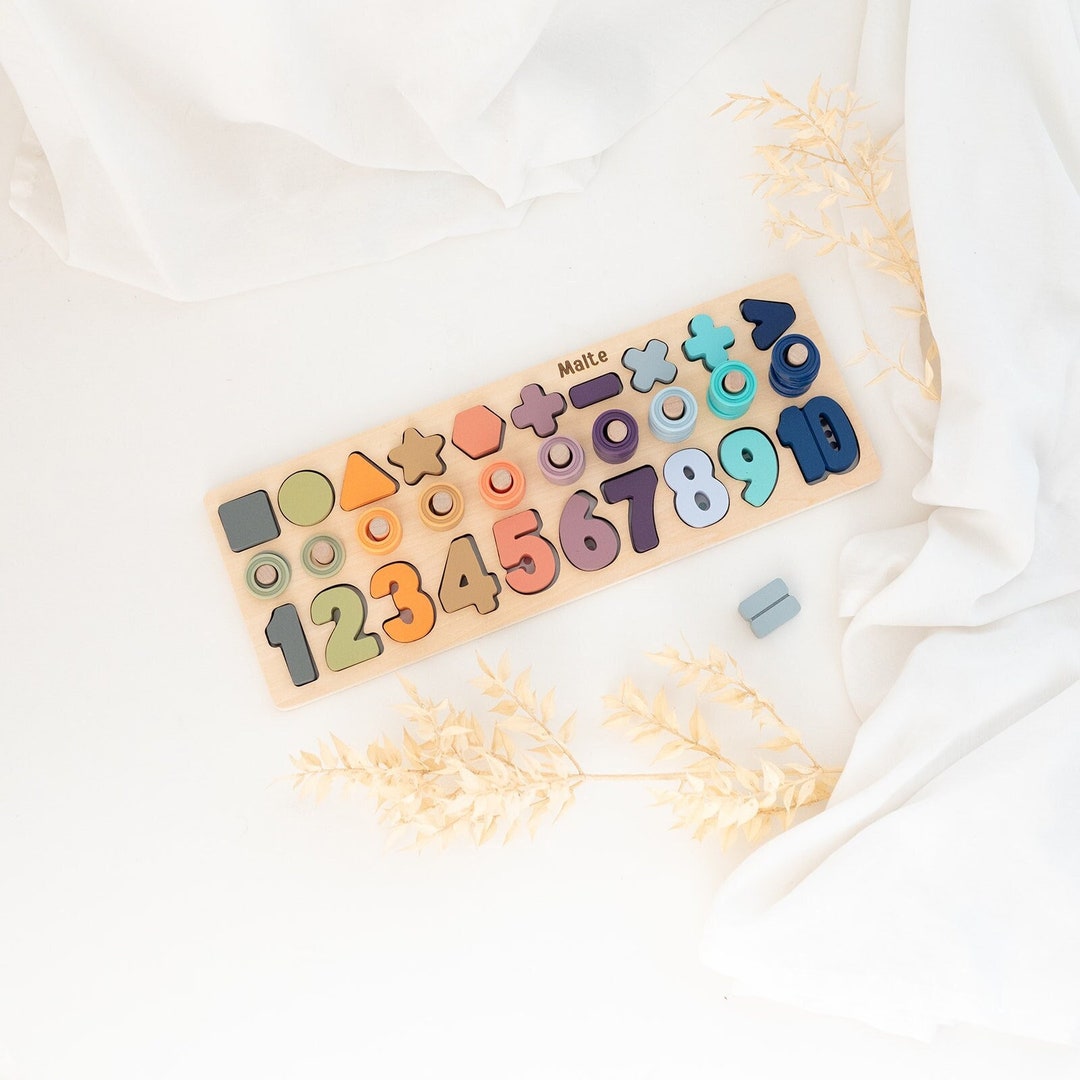 Montessori Numbers, Montessori Toys, Plug-in Puzzle, Learn Numbers ...