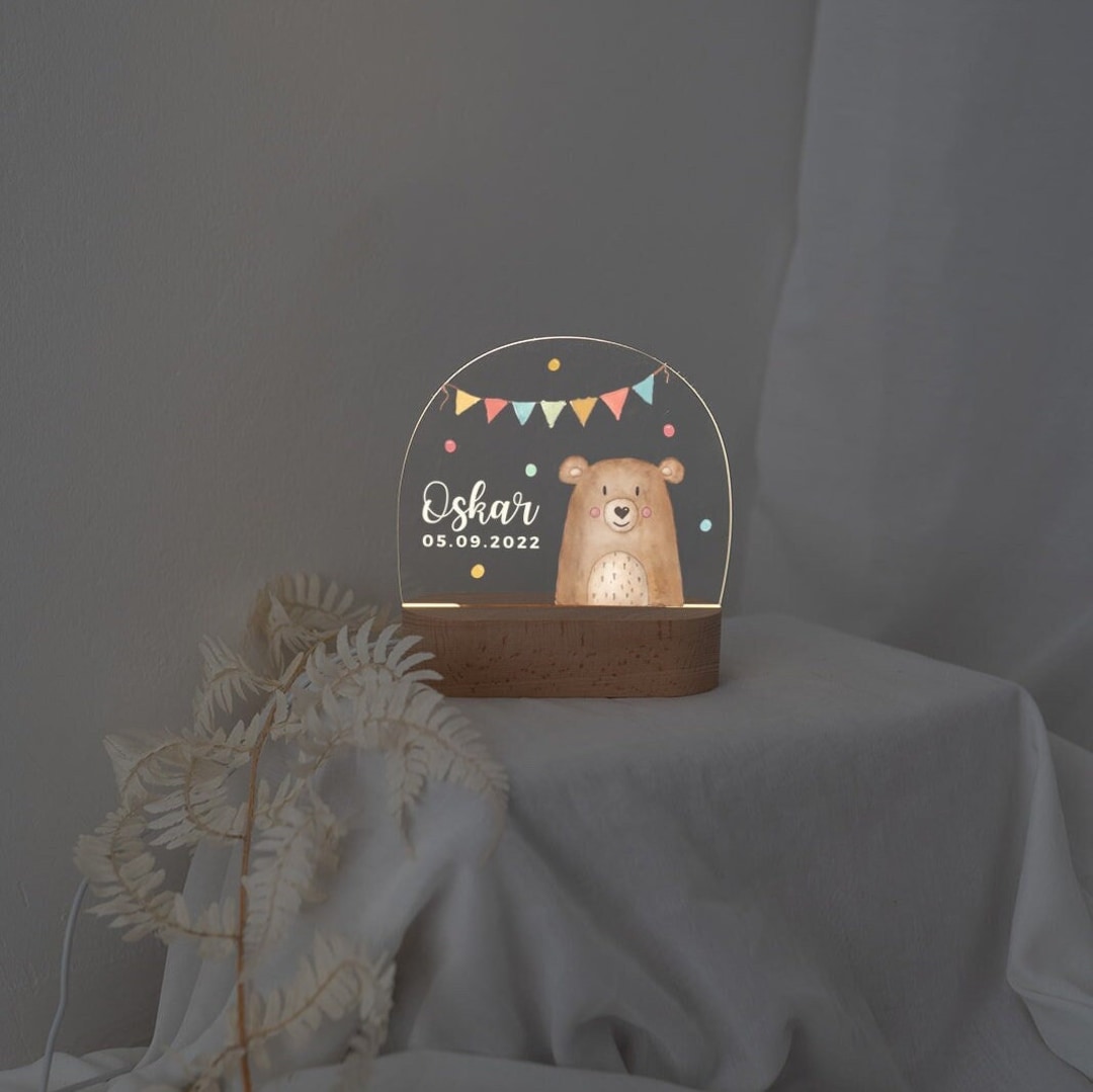 Nachtlicht personalisiert, Nachtlicht Baby, Babygeschenk Geburt, Baby Nachtlicht, Geschenk Baby ...