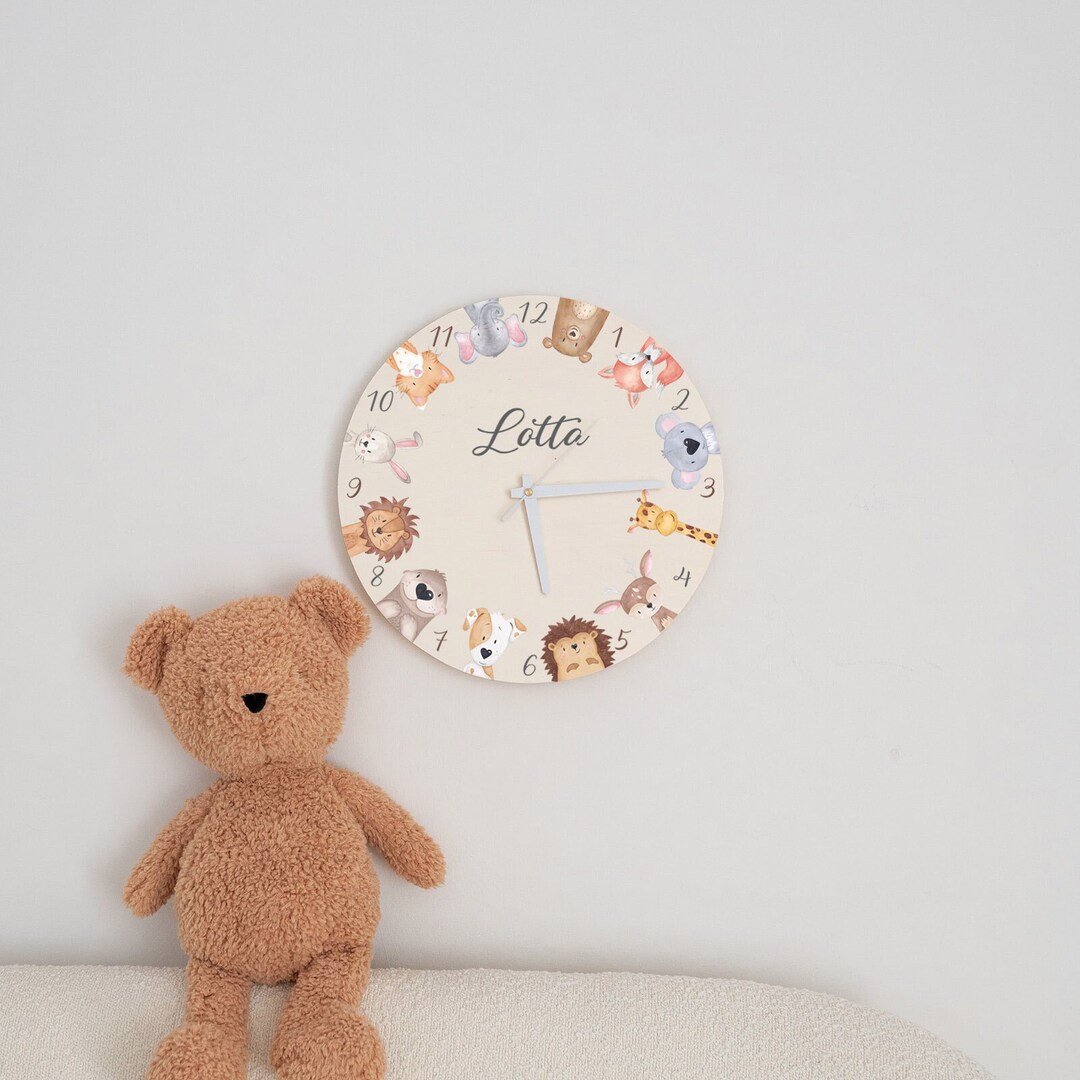 Wall Clock Children, Children's Clock, Wall Clock Wood Children ...