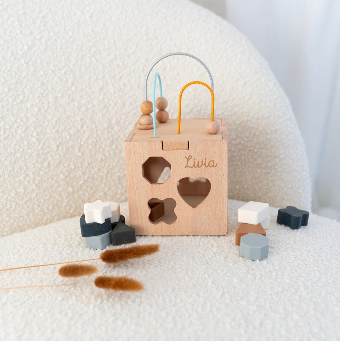 Motor Skills Cube, Christening Gift, Baby Toy, Baby Gift, Motor Skills ...