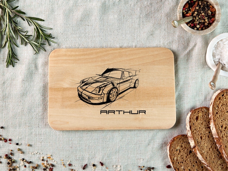 Car gift personalized for men Porsche wooden board with | Etsy