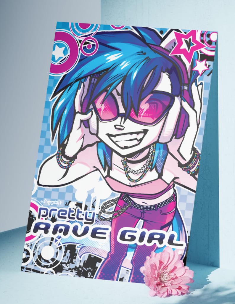 Djpon-3/vinyl Scratch MLP "pretty Rave Girl" EDM 12x18 Art Print Poster ...