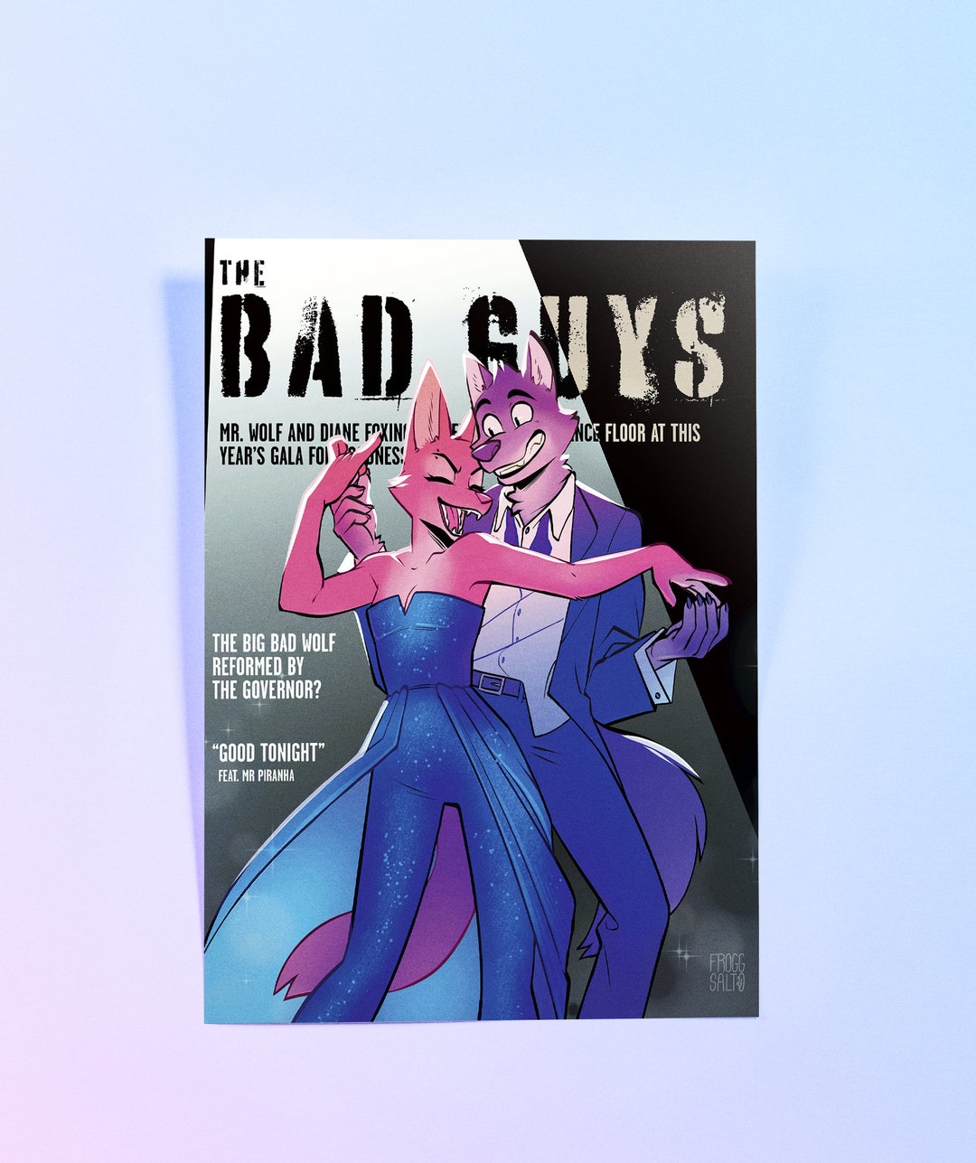 THE BAD GUYS Diane Foxington and Mr.wolf 11x14 Art Print Poster - Etsy