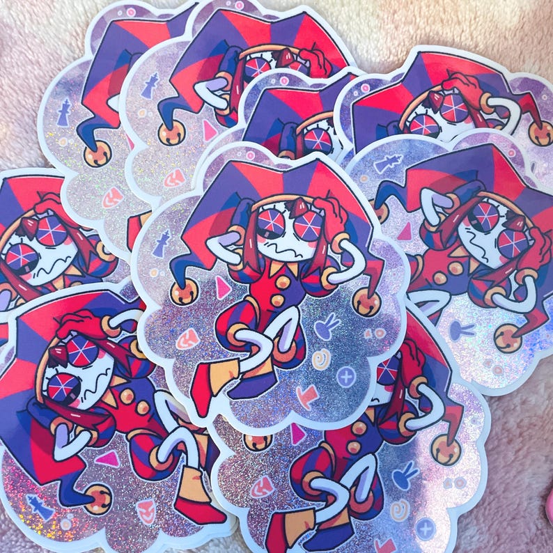 TADC Pomni Digital Circus Holographic Glitter 3” Vinyl Sticker - Etsy