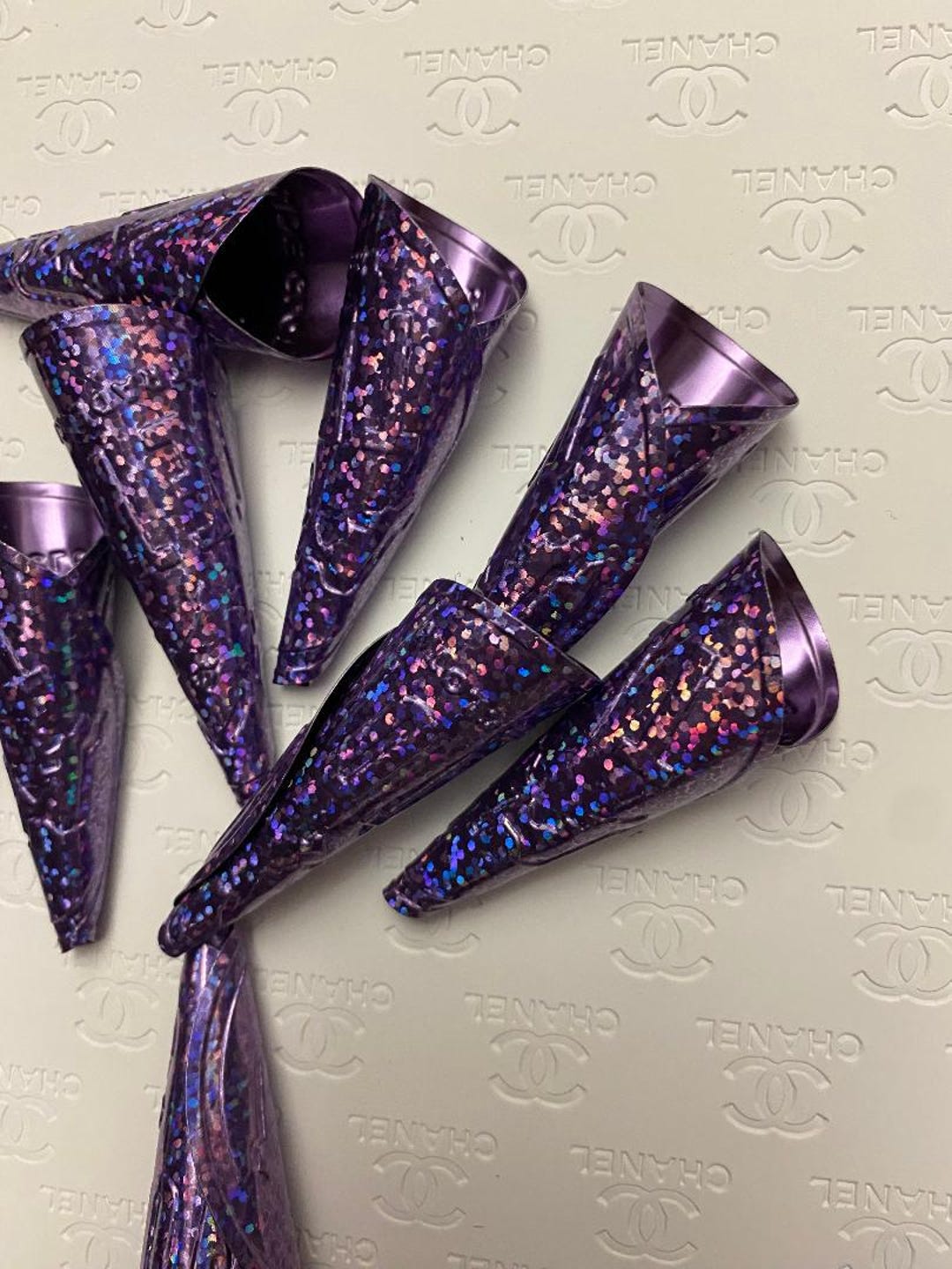 Adult Glitter Purple Jingle Dress Cones - Etsy