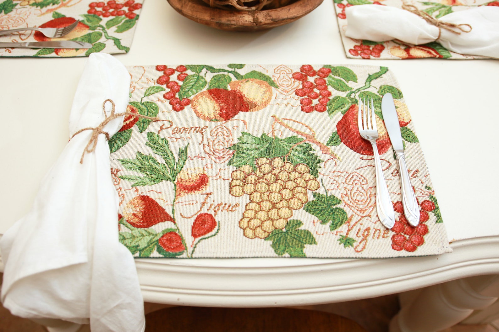 Fruit Decor Fruit Fabric Placemats Set of 6 or Set of 4 | Etsy