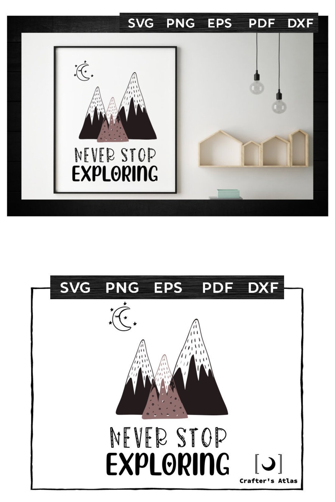 Never Stop Exploring Svg, Mountains Svg, Never Stop Exploring Art, Nursery Svg, Cut Files for ...