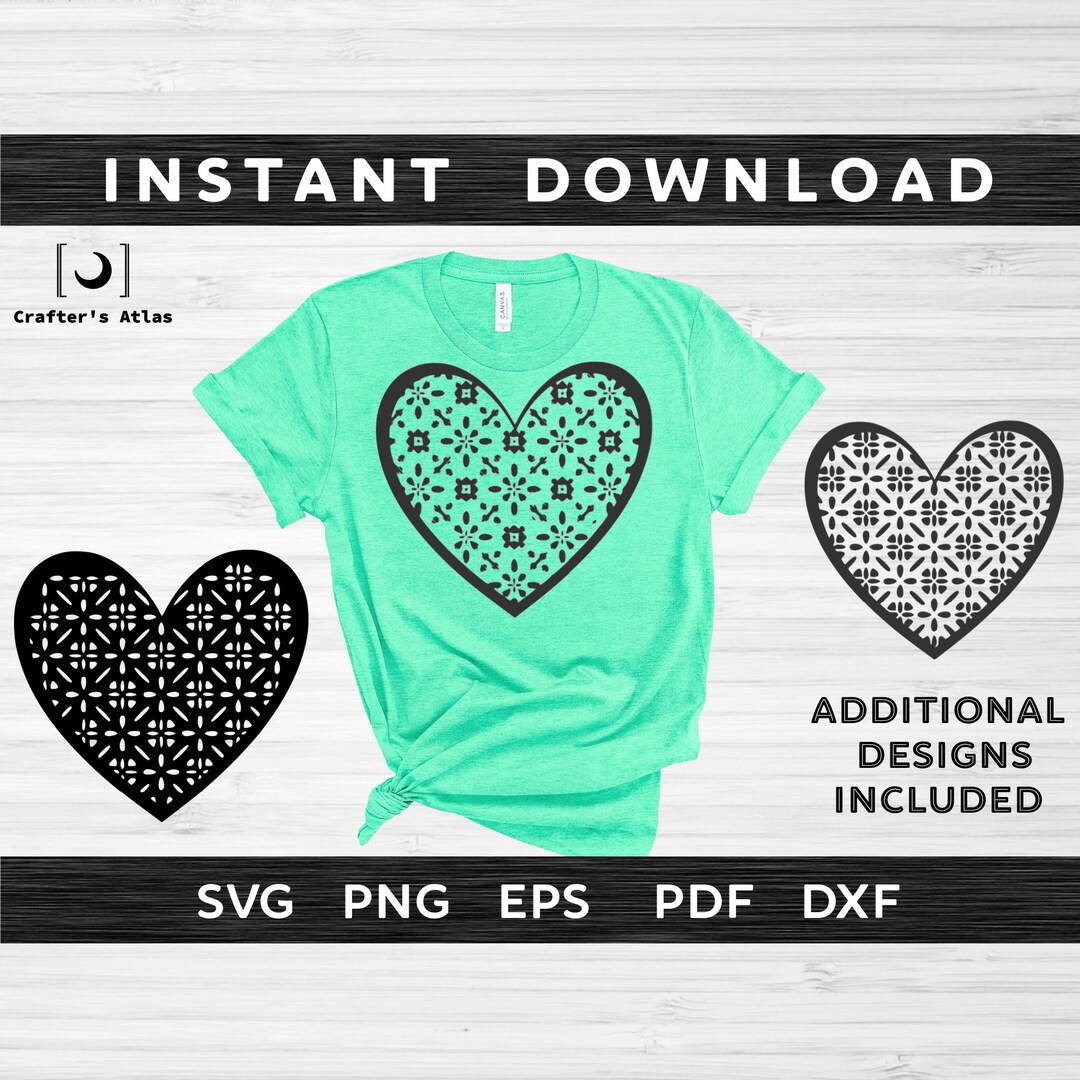 Heart Svg Bundle Pattern Heart Svg Cut Files for Cricut - Etsy