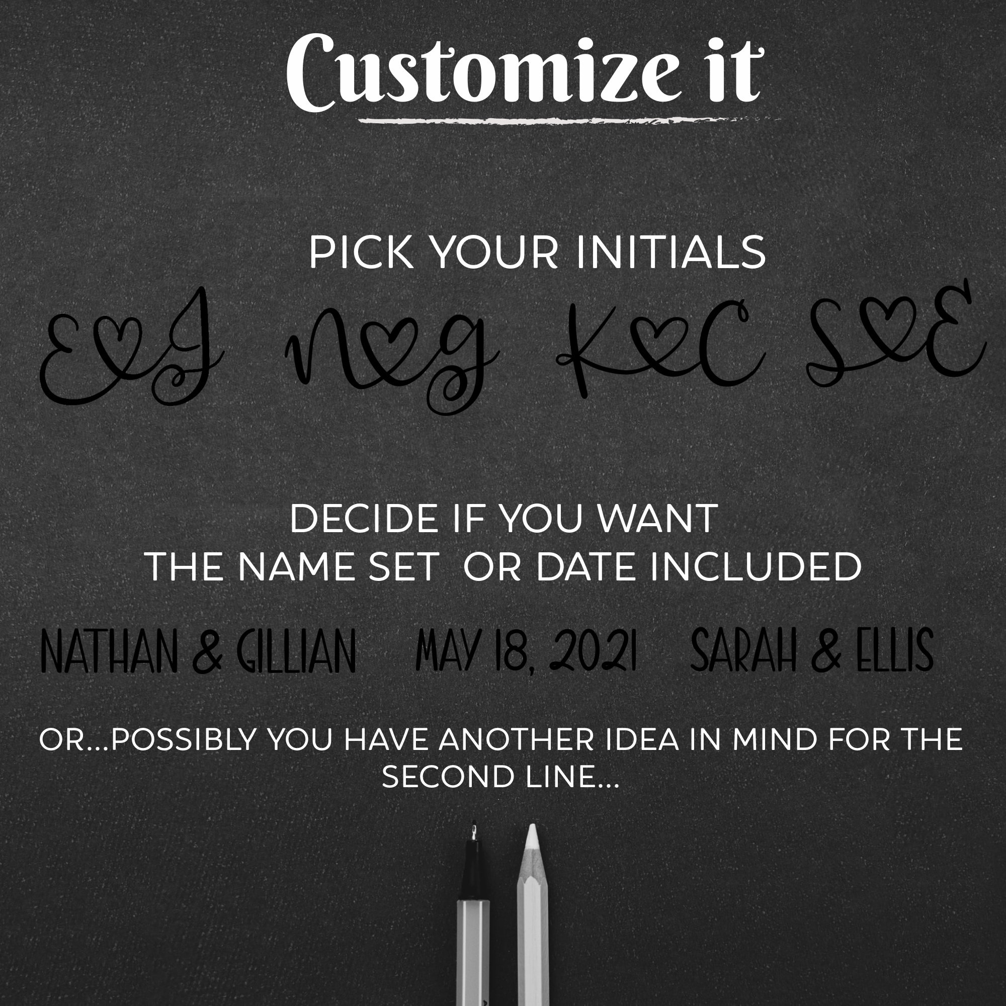 Custom Svg Heart Initials Initial Svg Personalized Svg | Etsy