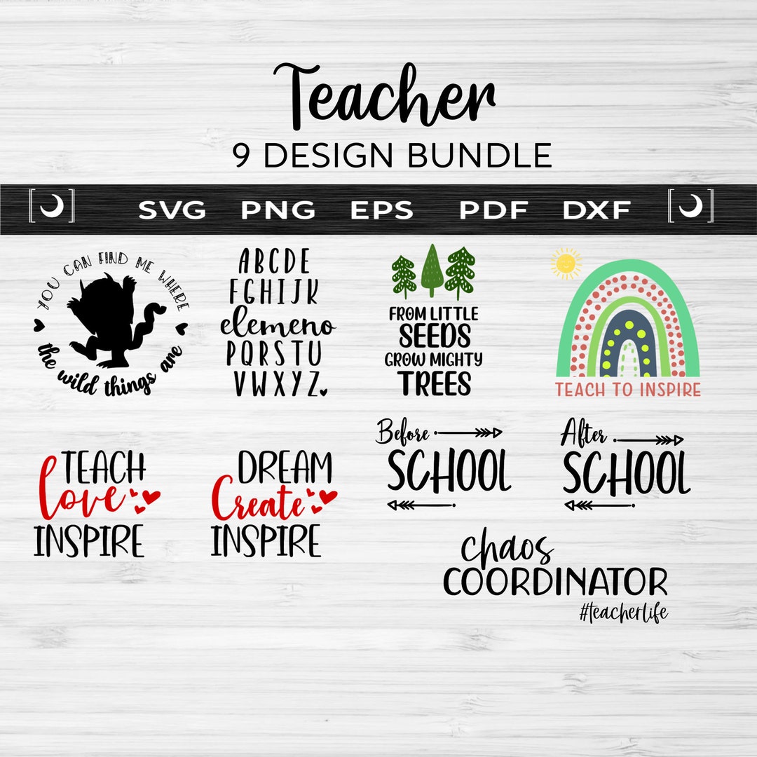 SVG Bundle, Teacher Svg, Before and After School Drink Set, Wild Things ...
