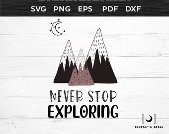 Never Stop Exploring Svg - Etsy