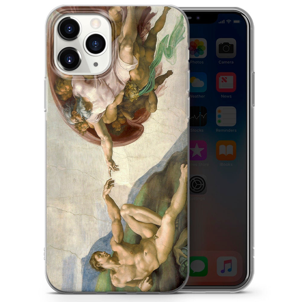 Famous Oil Paintings, Michelangelo Creation of Adam Phone Case iPhone ...